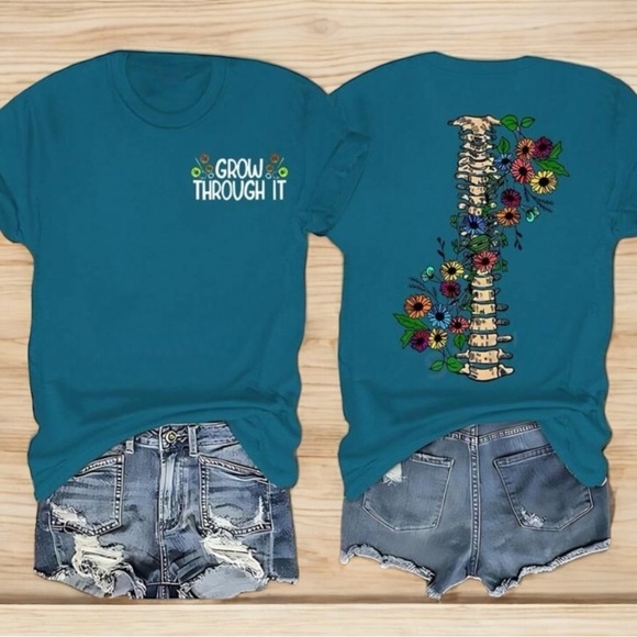 Tops | Grow Through It Spine Graphic Tee | Poshmark